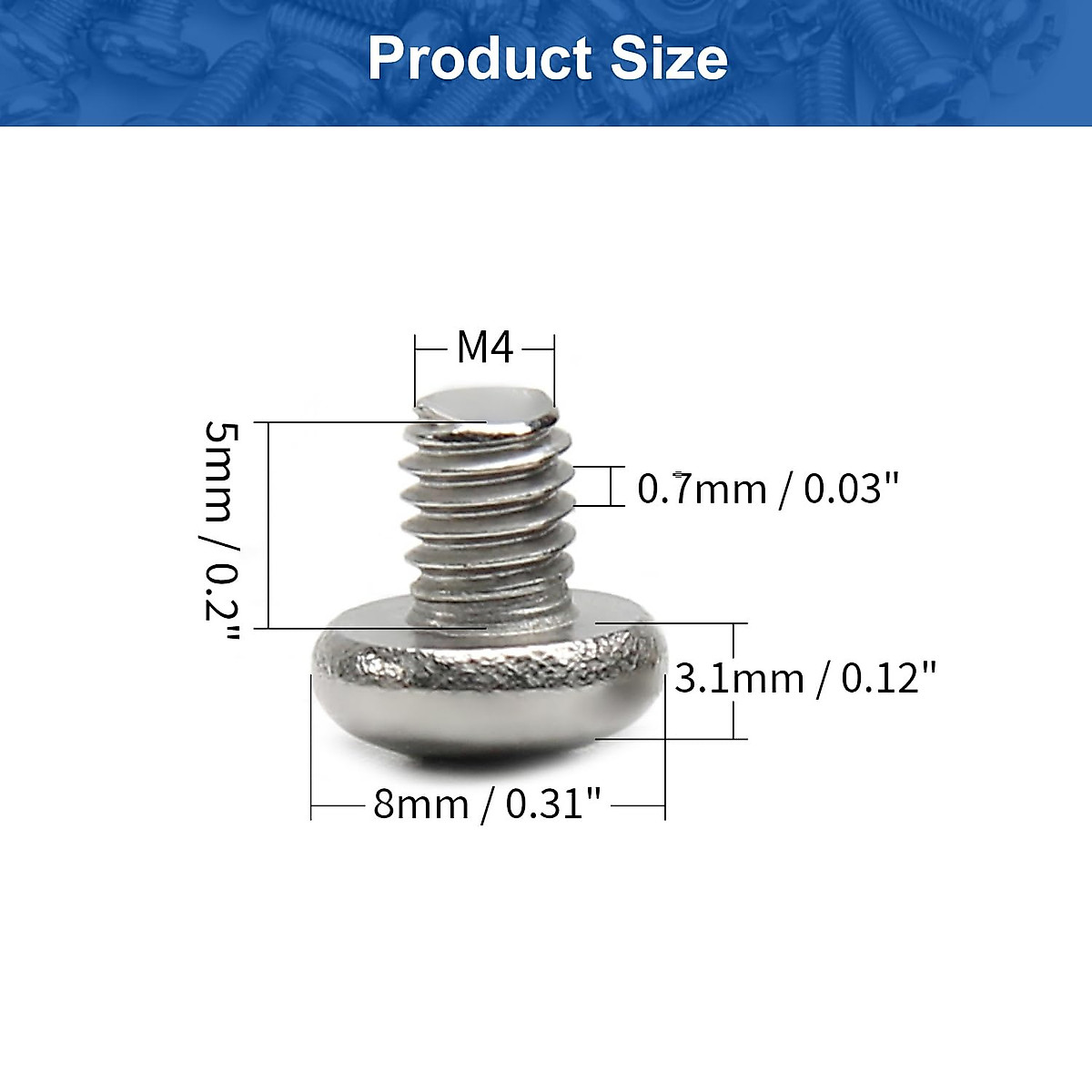 MroMax 30Pcs M4 x 5mm Pan Head Phillips Machine Screws, 304 Stainless Steel 18-8, Fully Thread, Metric Silver Gray Cross Head Screws Bolts for Cabinet Drawer Knob Pull Handle