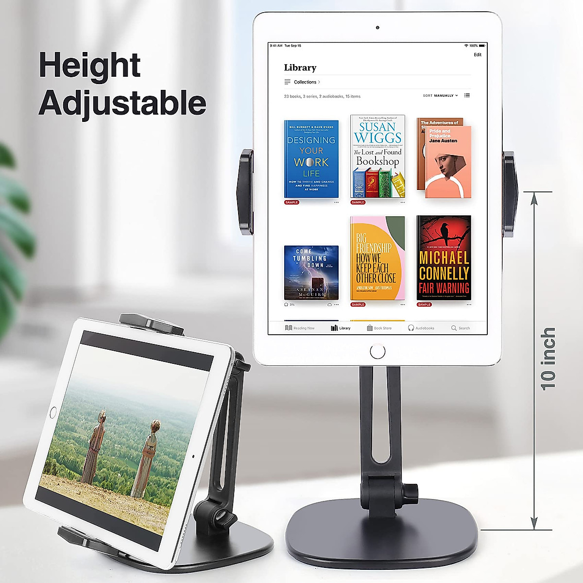 Elitehood Tablet Stand, Height Adjustable, 360 Rotating, Compatible with 4.7"-11" Tablets and Phones