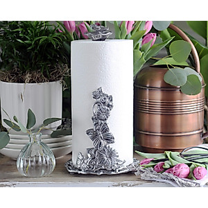 Arthur Court Aluminum Butterfly Garden Decorative Paper Towel Holder Metal Countertop 13 inch Standing Tall