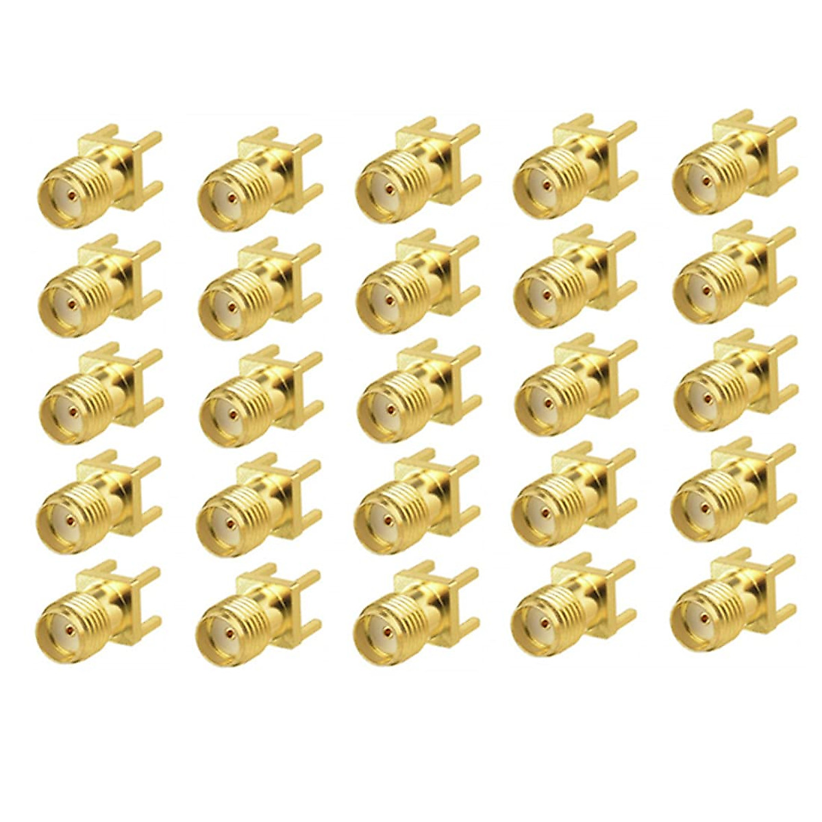 bnafes SMA Female PCB Panel Edge Mount Connector Straight Solder RF Coaxial Adapter 25PCS