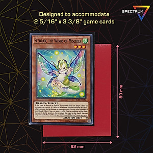 BCW Spectrum Elite Deck Guard Small Card Sleeves | Yugioh Card Sleeves | Red - 60 Sleeves | Protective Sleeves for Small Trading Cards (Not for MTG or Pokemon) | Durable and Sleek