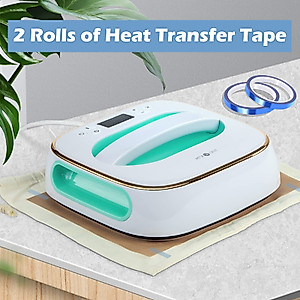 HTVRONT Blue Heat Tape - 10mm X 33m Heat Resistant Tape 2 Rolls Heat Tape, No Residue High Temperature Tape, High Adhesion Heat Tape for Sublimation, Heat Press, HTV Heat Transfer Tape