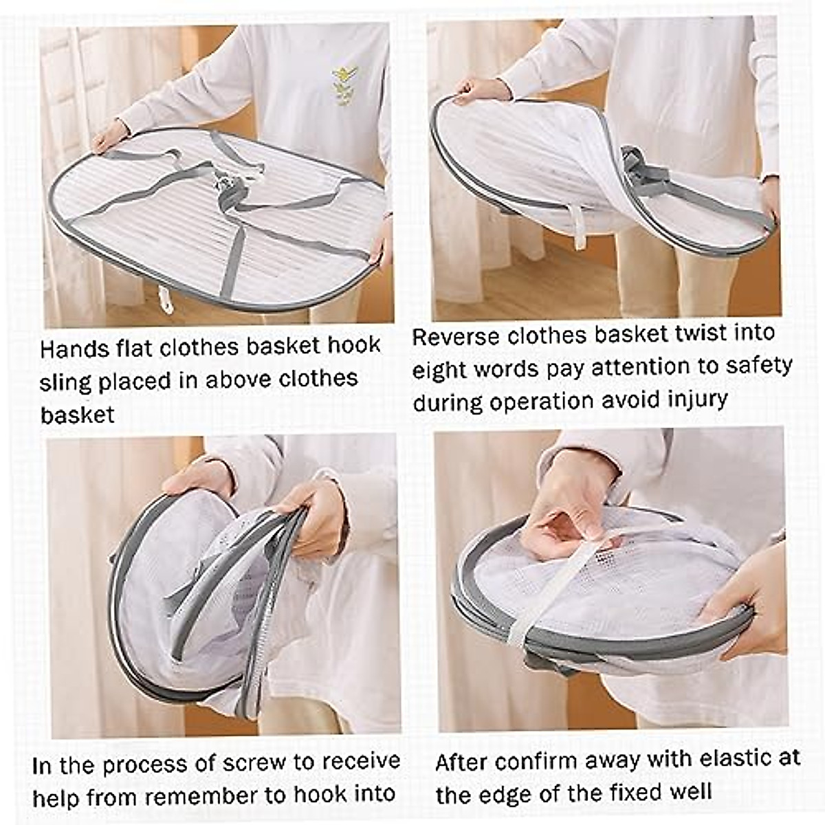 LokweeTal Herb Drying Rack Net 3 Layers Collapsible Mesh Hanging Clothes Drying Racks Windproof Hook 37x23.62x15.75 in Breathable Drying Rack