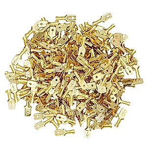 Teansic Quick Splice Connector kit, 180Pcs 2.8/4.8/6.3mm Male and Female Wire Spade Connector Copper Ring Terminal Assortment Kit for Electrical Wiring Car Audio Speaker