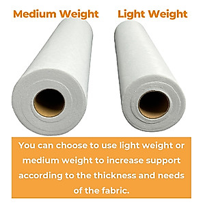 PLANTIONAL Medium Weight White Iron-On Non-Woven Fusible Interfacing: 16.5" x 30yd Medium Weight Non-Woven Interfacing Iron On Polyester Single-Sided Interfacing for DIY Crafts Supplies