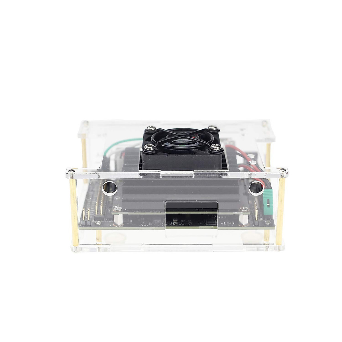 Makeronics Acrylic Case/Enclosure (Clear Transparent) for Jetson Nano with Camera Case for B01 and A02 | Power & Reset Control Switch | Cooling Fan | Assembly Instruction Included