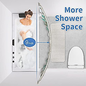 Curved Shower Curtain Rod, TENOVEL Round Adjustable 48-72 Inches Shower Rods for Bathroom, Rounded Bowed Stainless Steel Shower Rods Customized for Bathtub, Stall, Brushed Nickel, Need to Drill