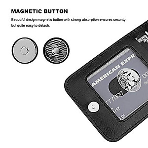 KIHUWEY Compatible with iPhone 12 Compatible with iPhone 12 Pro Case Wallet with Credit Card Holder, Premium Leather Magnetic Clasp Kickstand Heavy Duty Protective Cover 6.1 inch(Black)