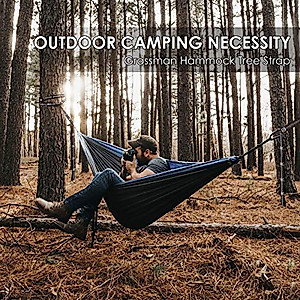 Grassman Hammock Hanging Adjustable Straps, Sturdy 10ft Long Hammock Strap Heavy Duty Tree Straps for Hammocks Camping Compact Bag Easy to Use White