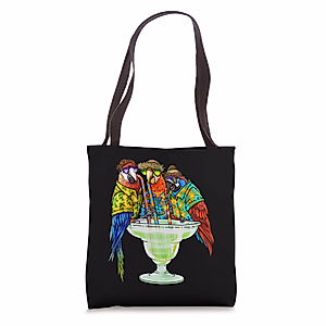 Parrots Drinking Margarita Hawaiian Shirt Vacation Birds Tote Bag