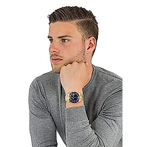 Invicta Men's Pro Diver Quartz Watch with Stainless Steel Strap, Gold/Blue, 20 (Model: 26974)