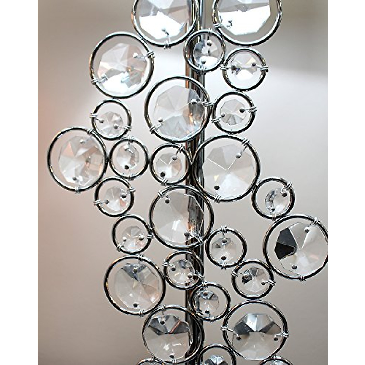 Elegant Designs LT1027-CHR Prismatic Crystal Sequin and Chrome Table Lamp