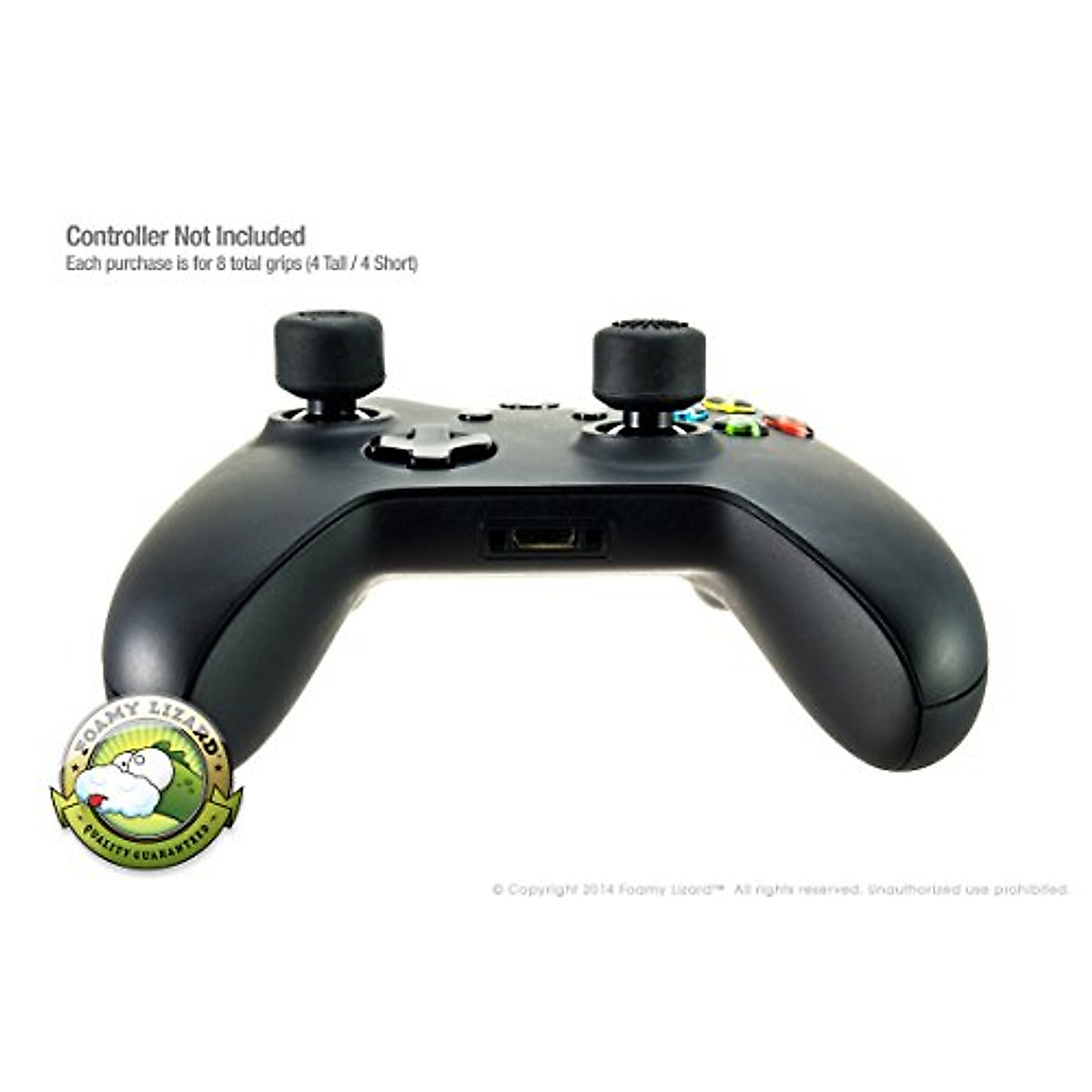 AceShot Thumb Grips (8pc) for Xbox One (Series X, S) & Steamdeck by Foamy Lizard – Sweat Free 100% Silicone Precision Raised Antislip Rubber Analog Stick Grips for Xbox One Controller (8 Grips) Black