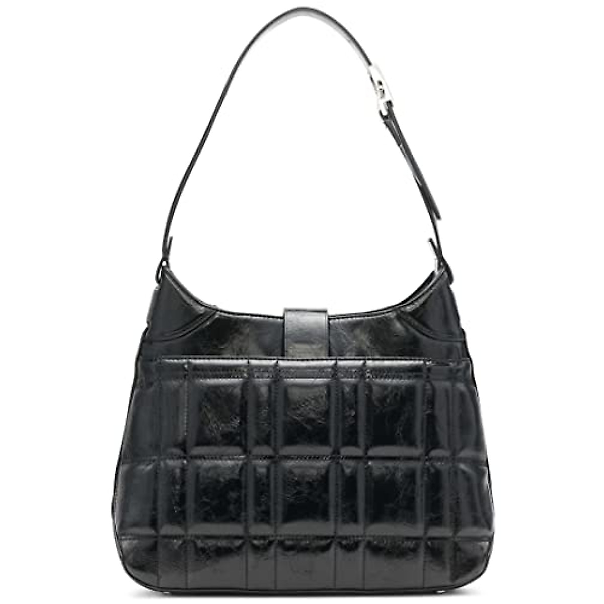 Calvin Klein Frankie Shoulder Bag, Black Quilted Grid