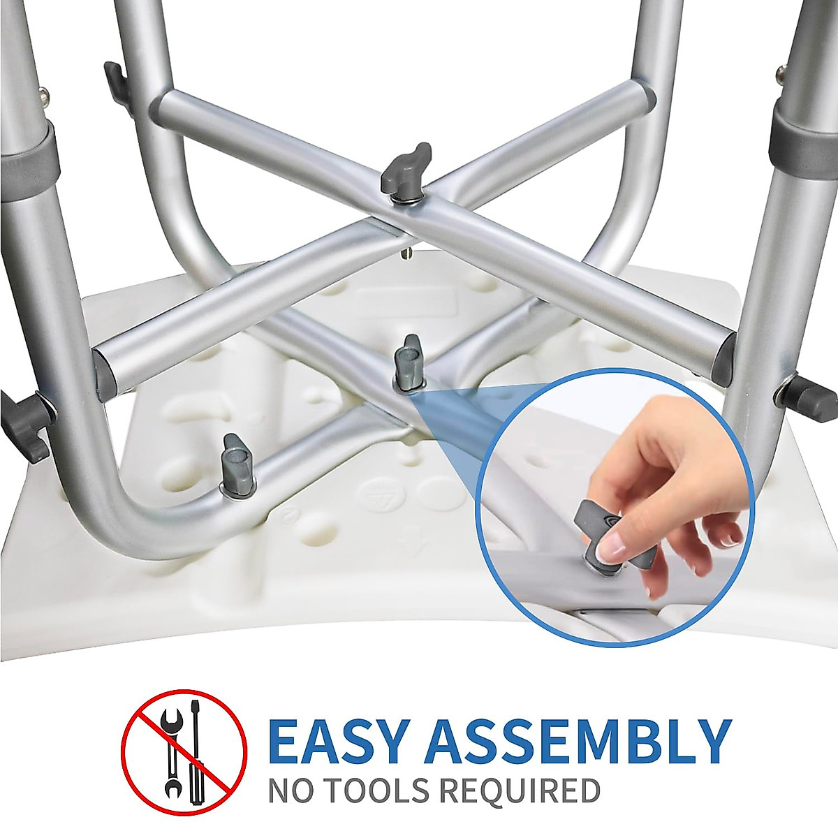 DEZOON Shower Chair for Elderly Shower Seat for Inside Shower Tool-Free Shower Stool Small with 5 Adjustable Heights Bathtub Chairs for Disabled,Seniors