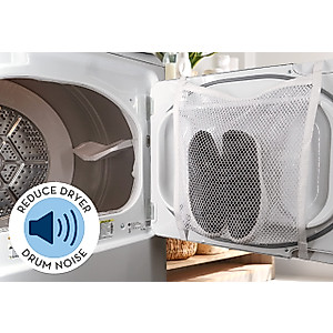 S&T INC. Sneaker Dryer Bag, Dryer Door Shoe Net with Elastic Straps, Sneaker Laundry Bag for Shoes, White, 15.5 Inch x 15.5 Inch, 1 Pack