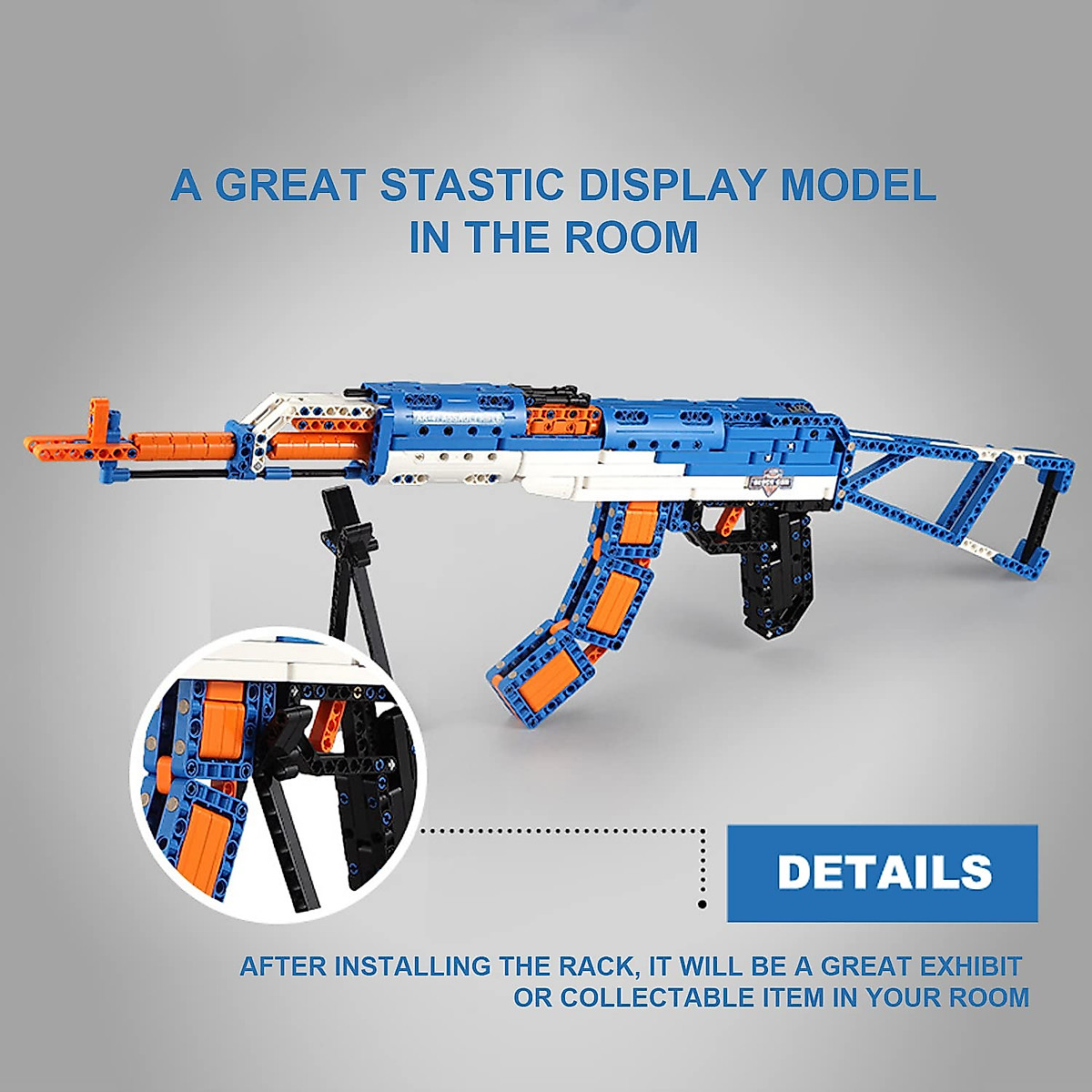 Bestoyz AK-47 Rifle Model Guns Building Blocks Toy Set, DIY Assemble Building Bricks Construction Toys, Educational Technical Engineering Building Kit, Gifts for Kids Teens Boys Aged 8 9 10 11 12+