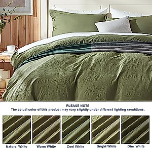 Anluoer Duvet Cover Twin Size,Olive Green Duvet Cover Set with Buttons Closure, Ultra Soft Washed Microfiber Bedding Comforter Cover with 1 Pillowcases for All Season(68x90 inches, 2 Pieces)