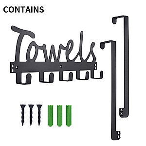 Over The Door Hooks Towel Rack Holder Heavy-Duty Organizer on Bathroom Cabinet Cupboard Door Hooks for Towel, Robe,Coat, Bag,Keys - 5 Hooks