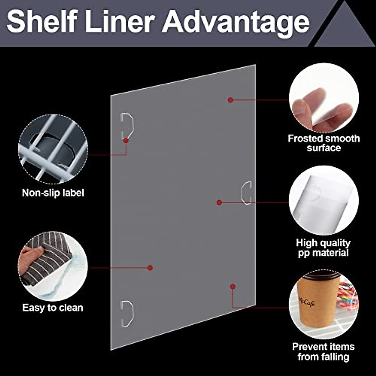 2 Roll Wire Shelf Liner Clear Shelf Covers for Wire Shelving Waterproof Non Adhesive Refrigerator Pantry Wire Shelf Plastic Mats for Kitchen Cabinet Drawer Fridge Rack (16 Inch x 10 Ft)