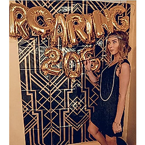 JeVenis Roaring 20s Balloons Great Gatsby Birthday Decor 20th Birthday Party Balloons 20 Anniversary Decorations Roaring 20s Flapper Party Roaring Twenties Birthday Balloon