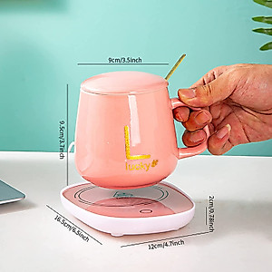 Thermostatic Cup Mug USB Insulation Plate Dish Portable Warmer Mat Pad for Desk,Coffee Accessories,for Coffee and Tea Portable Cup Warmer for Travel Home Office (Green)