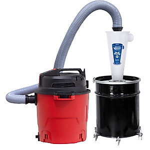 Oneida Air Systems Dust Deputy 2.5 Deluxe Cyclone Separator Kit with 10-Gallon Mobile Steel Dust Bin for Wet/Dry Shop Vacuums (DD 2.5 Deluxe 10-Gal)