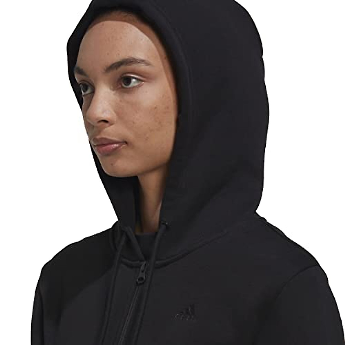 adidas Women's All SZN Fleece Full Zip Hoodie, Black, Medium