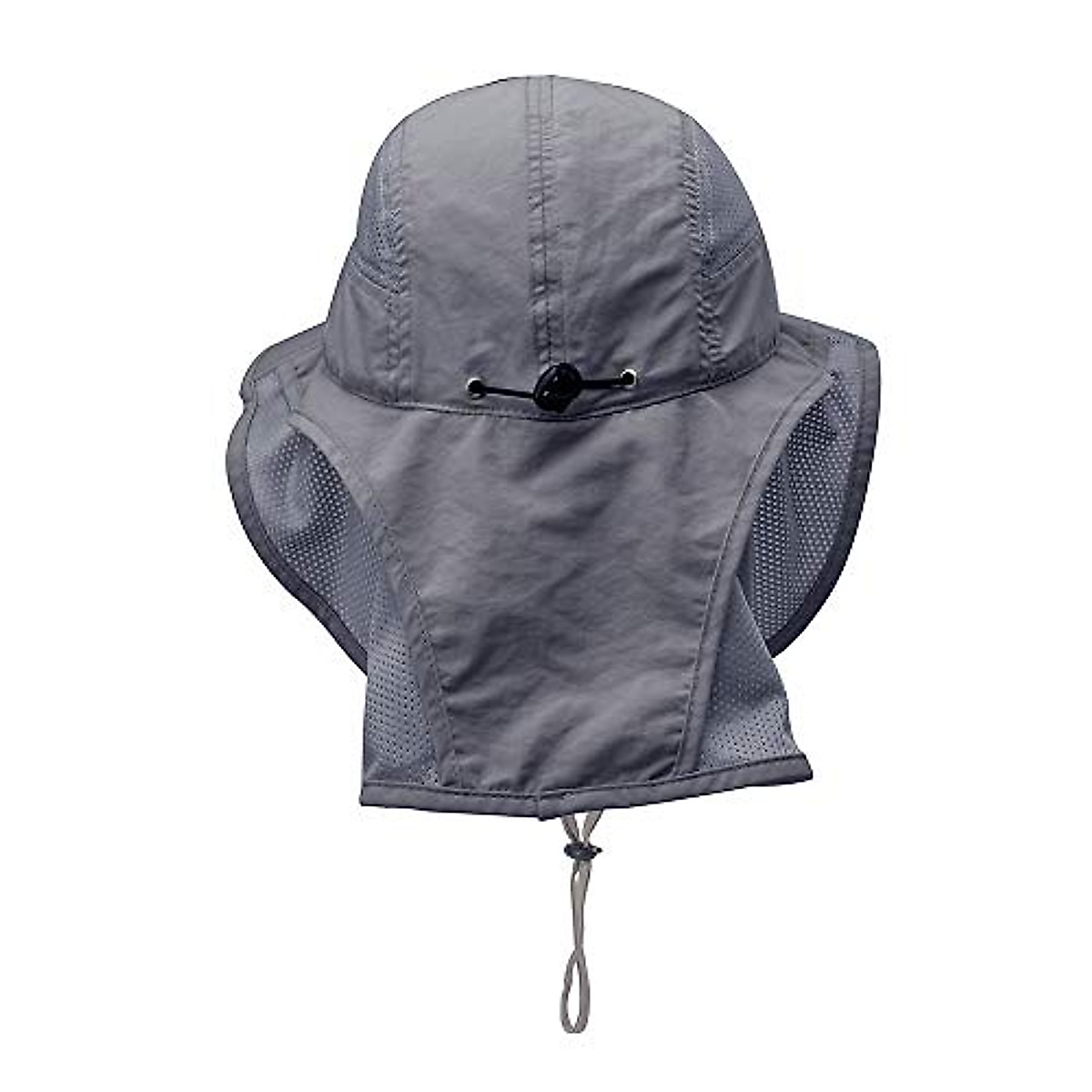 lenikis Unisex Outdoor Activities UV Protecting Sun Hats with Neck Flap Black Grey