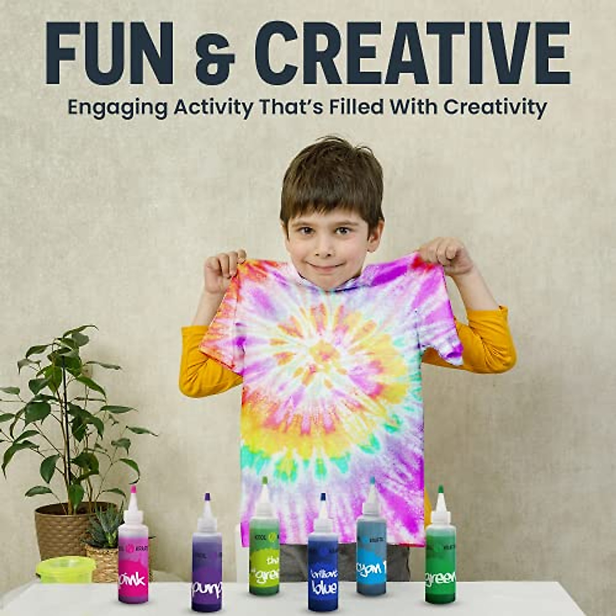 Tie Dye Kit - Tie Dye Kits for Kids - Includes 4 White T-Shirt - 12 Large Colors Tie Dye - Tie Dye Kits for Adults - Tie Dye Party Supplies - tie dye kit for large groups - tye dye kit - Tyedyedye Kit