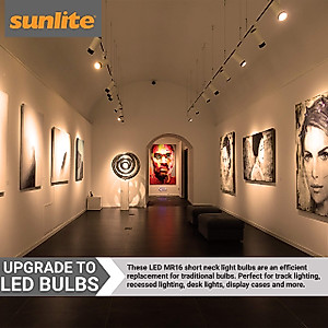 Sunlite LED PAR16 Short Neck Recessed Spotlight Bulb, 7 Watt, (60W Halogen Replacement), 550 Lumens, Medium (E26) Base, Dimmable, ETL Listed, 2700K Soft White, 1 Count