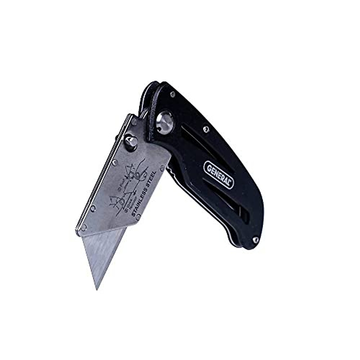 General Tools Folding Utility Lock Back Knife #WS-1204, Black