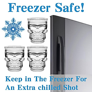 eispap Skull Shot Glasses 50ml Shot Glasses Set Freezer Safe Shot Glasses for Skull Gifts or Skull Ornament Skull Shot Glass Design Skull Glass Set (6)