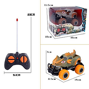 HahaGift Toys For 5 4 6 3 Year Old Boys Gifts,Remote Control Cars for Boys Dinosaur Party Favor Gifts Birthday Gifts for 3-5 Year old Boys Toys Age 2-6,Dinosaur Toys for Boys Gifts Age 3 4 6 5(Orange)