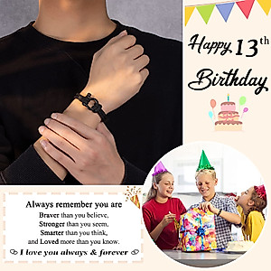 PINKDODO 13 Year Old Boy Gifts Ideas, 13th Birthday Decorations, Cool Things Stuff Bracelets for 13 Year Old Teenage Teen Boys Trendy 2024 Official Teenager Teens Gifts