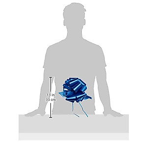 Berwick Offray 2.5'' Wide Ribbon Pull Bow, 8'' Diameter with 20 Loops, Royal Blue