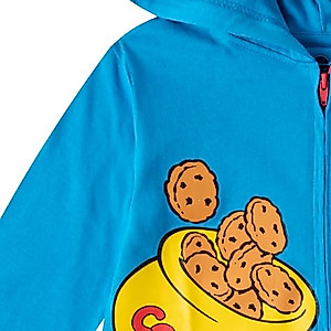 Sesame Street Boys’ Elmo or Cookie Monster Zip Up Long Sleeve Hooded Romper for Newborn, Infant and Toddler Kids