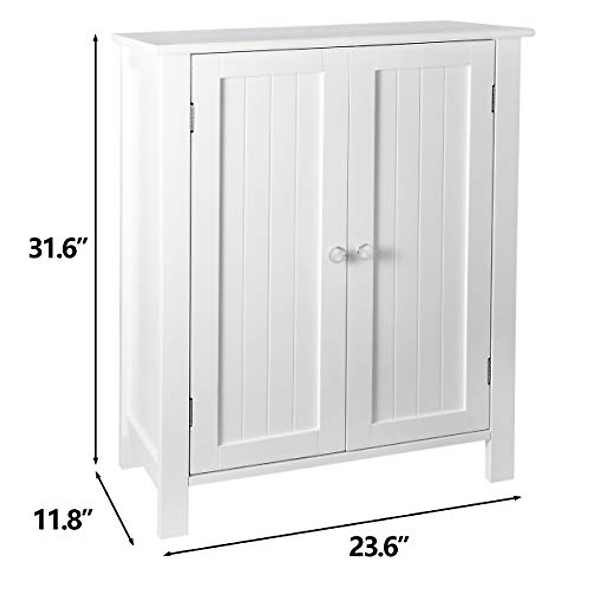 SUPER DEAL Modern Bathroom Floor Storage Cabinet with Adjustable Shelf and Double Door Rust Proof, Living Room Modern Home Furniture Storage Organizer Cabinet