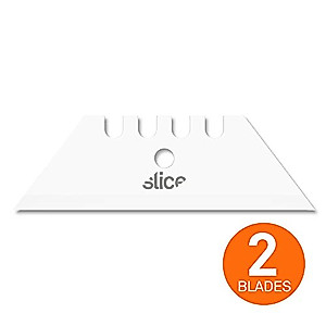 Slice 10525 Ceramic Utility Blades (Pointed Tip), True Safety Blades, Finger Friendly, Safe to Touch, 11x Longer Lasting Than Metal, Double-Sided Blades Extend Blade Life, Never Rusts (2 Blades)