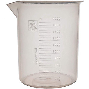 2000ml Premium Polypropylene Beakers, Euro Style, Molded Graduations, Karter Scientific (Pack of 6)