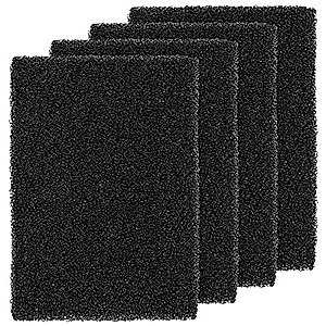 Honoson 4 Pieces Filter Foam Sponges, Aquarium Bio Sponge Sheet Filter Media Pad, Cut-to-Size Foam for Fish Tank (Black,8 x 4 x 1 Inch)