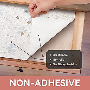 Ray Star Cabinet Liner, 18Inch X 8Feet Waterproof Shelf Liners for Kitchen Cabinets Non-Adhesive Unique Floral Non Slip Grip Liner Easy Clean Pantry Refrigerator Cupboard Drawer