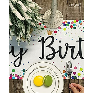Letjolt Happy Birthday Table Runner 72 Inches White Table Runner Celebrate Birthday Party Table Decor, White