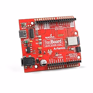 SparkFun RedBoard Artemis Machine Learning Development Board Includes BLE One megabyte of Flash USB-C connector Qwiic I2C MEMS microphone Compatible with Arduino IDE Run TenserFlow models R3 footprint