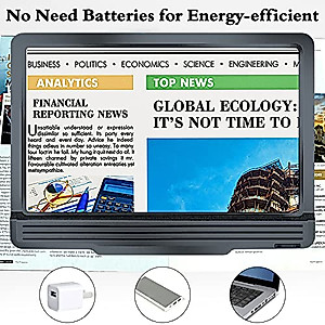 NZQXJXZ 5X Large Magnifying Glass for Reading Rechargeable Full Book Page Magnifier 6x9 Book Lights Magnifiers with 43 Ultra Bright LED Light Lightweight for Low Eyesight Person and Seniors to Read