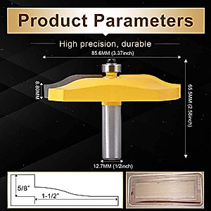 KATUR Rail and Stile Panel Raiser Router Bit Set with Ogee Round Over Raised Panel Cabinet 3Pcs 1/2 Inch Shank Ogee Door Rail and Stile Router Bits Wood Carbide Groove Tongue Milling Tool(1/2" Shank)