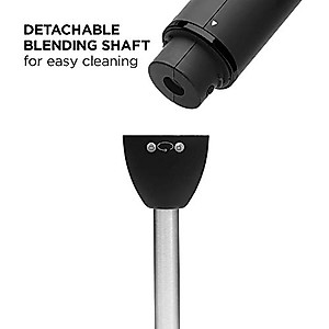 Chefman Immersion Stick Hand Blender Powerful Electric Ice Crushing 2-Speed Control Handheld Food Mixer, Purees, Smoothies, Shakes, Sauces and Soups, Black