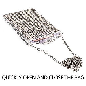 Evening Handbags Clutch Purses for Women Crystal Rhinestone Small Crossbody Bag Cell Phone Purse Wallet in ABcolour