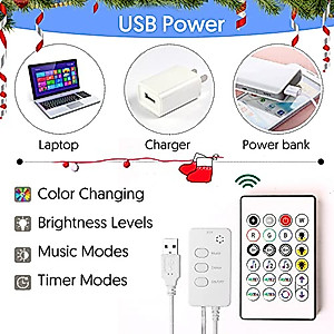 AvatarControls 32.8ft Smart Fairy Lights Works w/ Alexa Google, Color Changing LED Lights With Remote&APP, Music Sync Fairy Lights with 20 Flash Modes, Dreamcolor Plug In USB String Lights with Timer