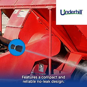 Underhill Magnum-Mini Garden Water Hose Nozzle, Sprayer, 3/4-Inch Thread Inlet, Jet Attachment, Heavy-Duty Metal and Rubber, Adjustable, NG350